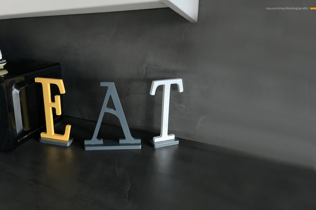 Eat Kitchen Decor, EAT Letters, Standing Sign for Kitchen Counter ...