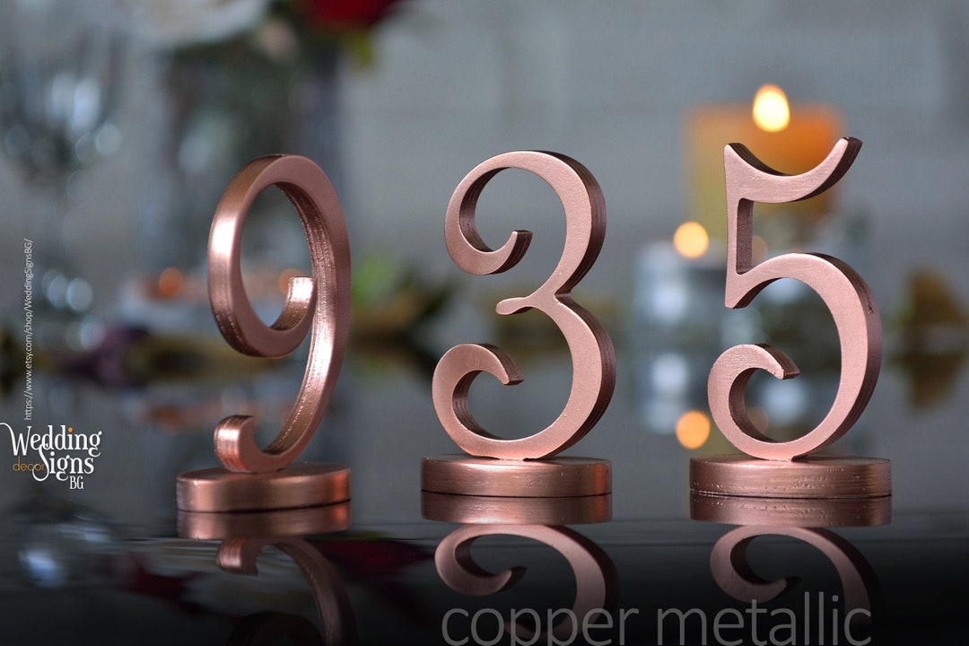 Table Numbers and Base, Self Standing Numbers, Table Centerpieces ...