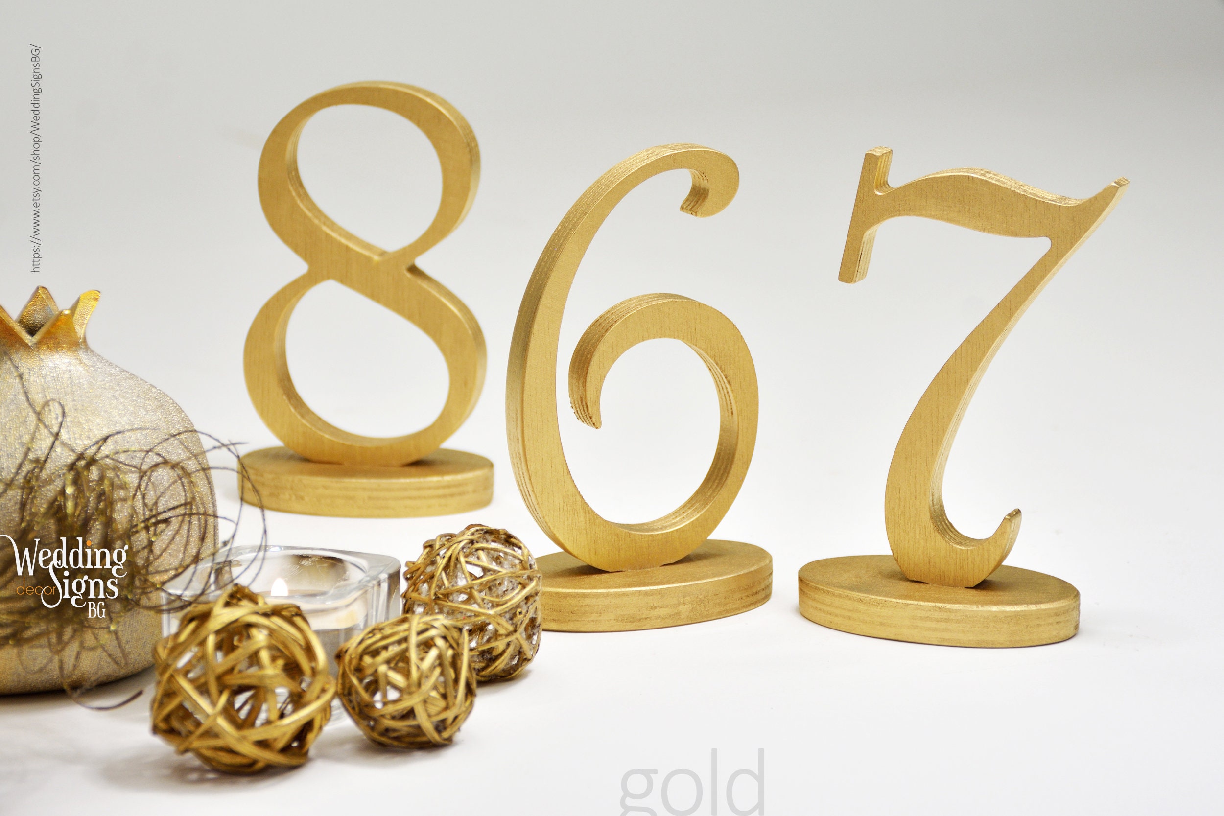 Table Numbers Gold Table Numbers Wedding Decorations - Etsy UK