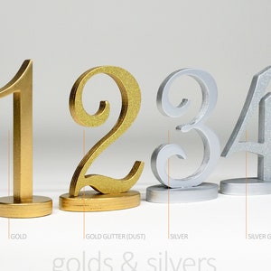 Glitter Wood Table Numbers, Wedding Table Number, Silver Glitter ...