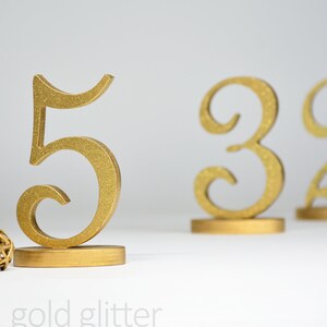Glitter Wood Table Numbers, Wedding Table Number, Silver Glitter ...