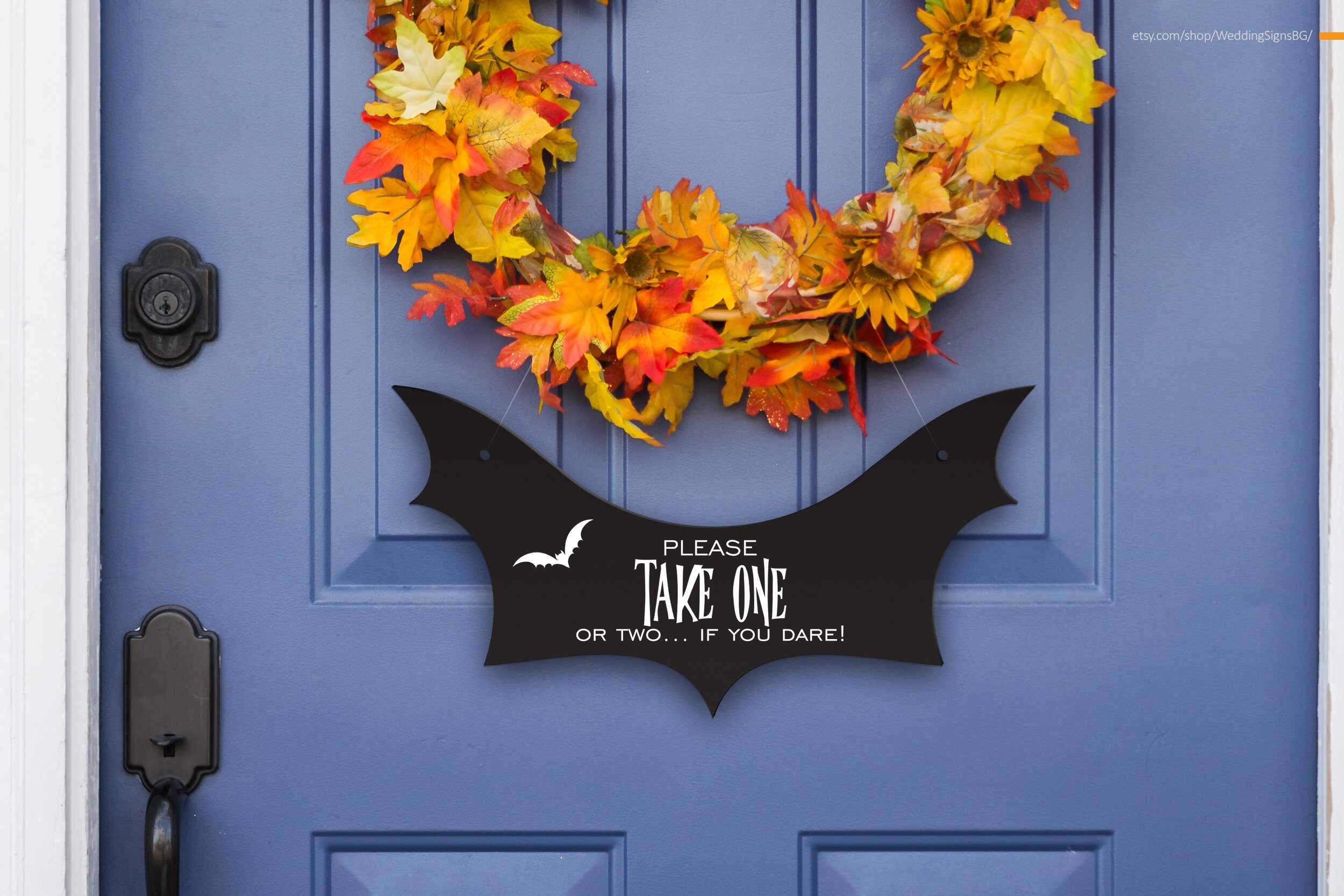 Bat Sign Halloween Decor Custom Wood Sign Halloween | Etsy