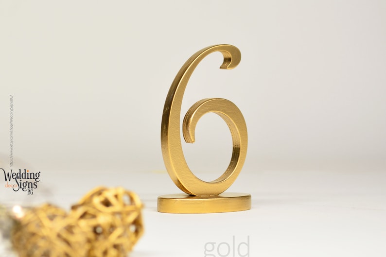 Gold Table Numbers Wedding Table Numbers Wood Numbers 7 | Etsy