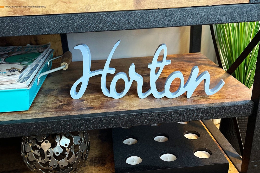 Custom Wooden Name Signs Self Standing, Family Free Standing Sign ...