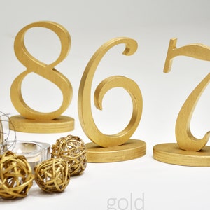 Gold Table Numbers | Wedding Table Numbers | Wood Numbers | 7 Font ...