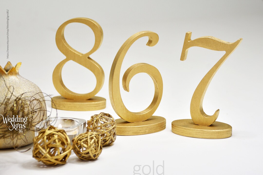 SALE Numbers for Wedding Reception, Wooden Table Numbers, Free Standing ...