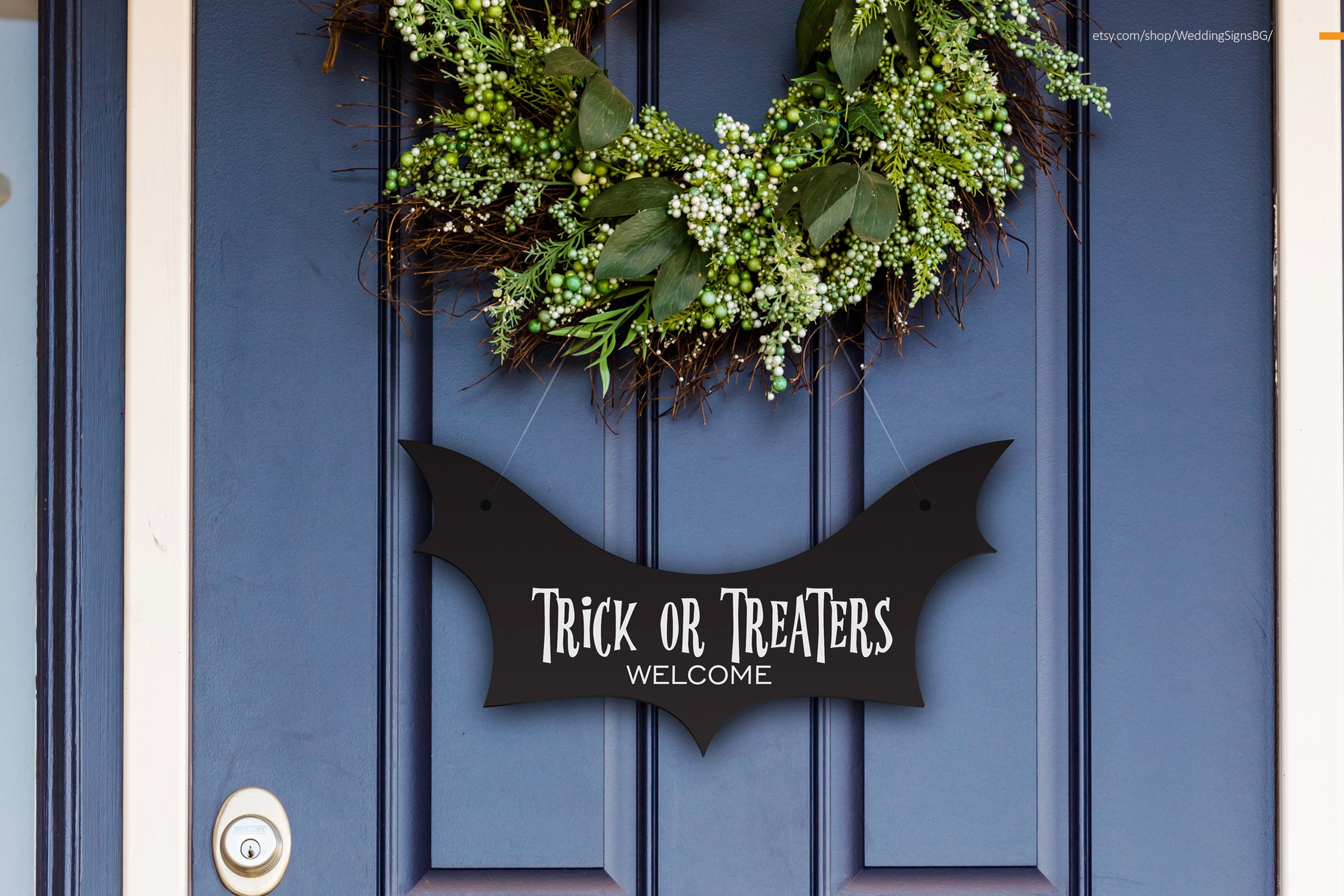 Bat Sign Halloween Decor Custom Wood Sign Halloween | Etsy