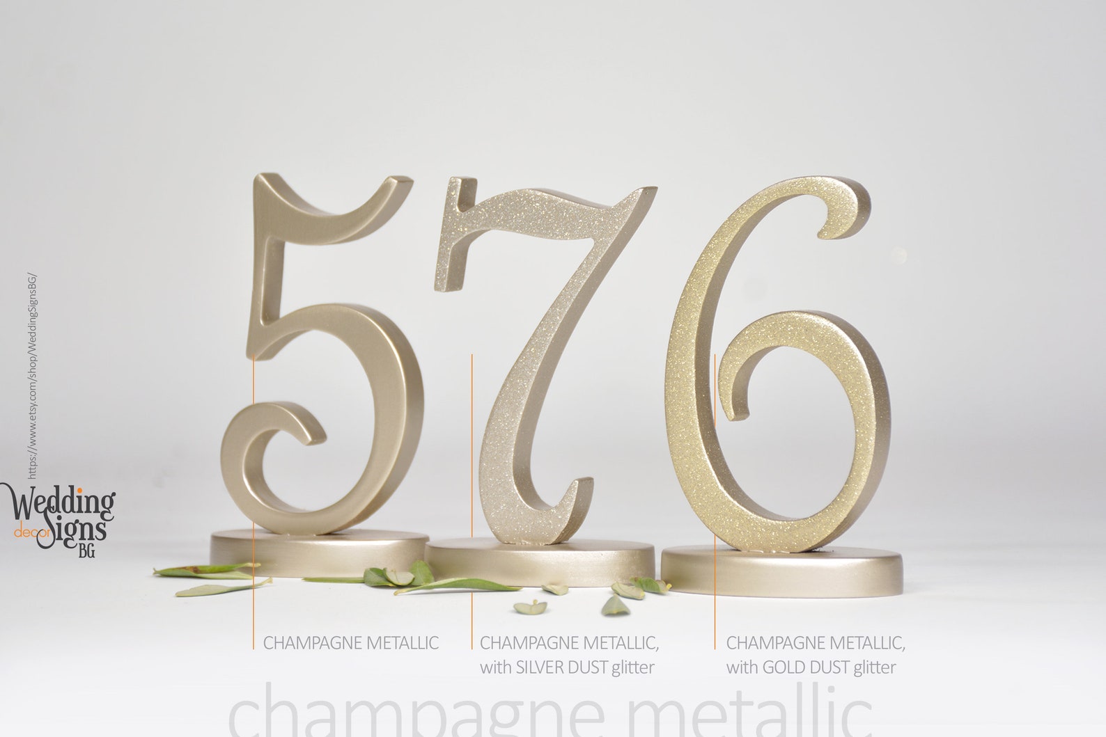 Glitter Wood Table Numbers Wedding Table Number Silver | Etsy