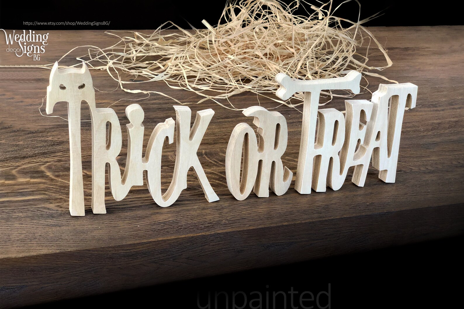 Trick-or-treat Sign, Halloween Decor, Halloween Signs, Halloween Signs ...