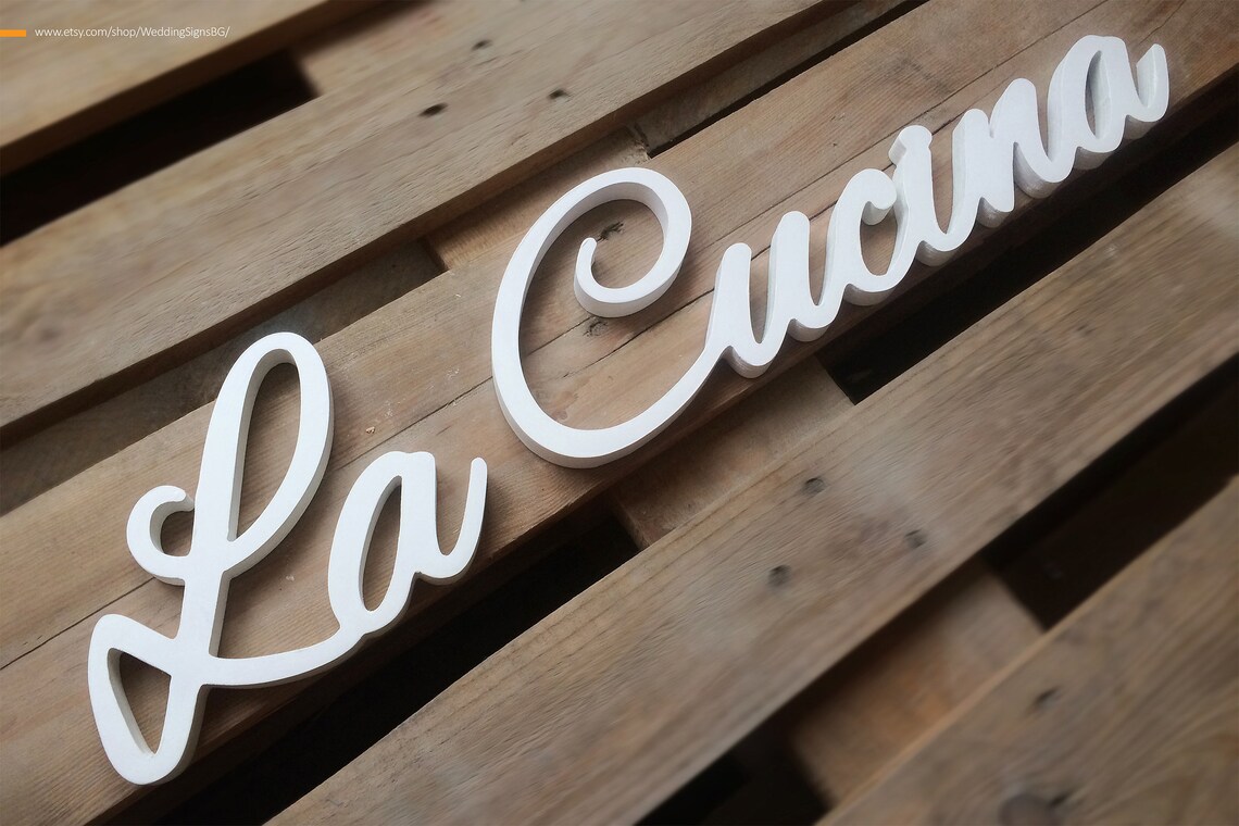 La Cucina Wood Sign // Italian Wood Sign La Cucina // Wooden - Etsy