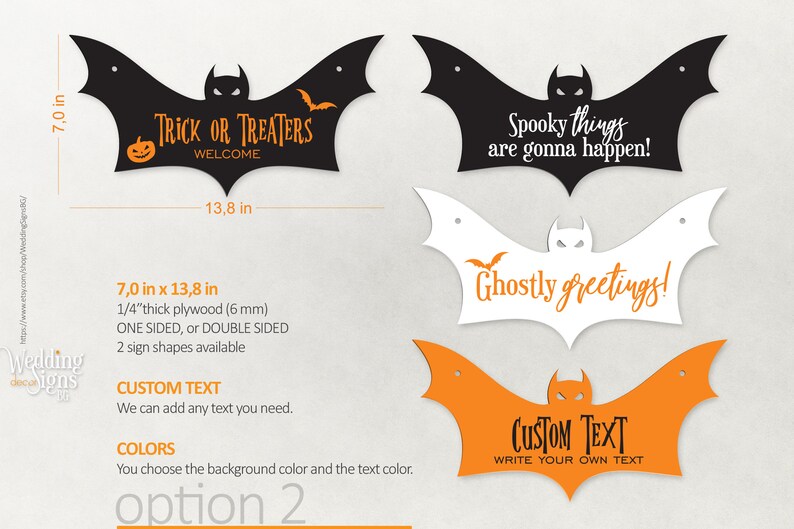 Bat Sign Halloween Decor Custom Wood Sign Halloween - Etsy