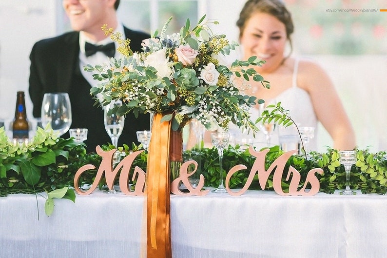 Mr & Mrs Table Signs Mr and Mrs Signs for Sweetheart Table - Etsy