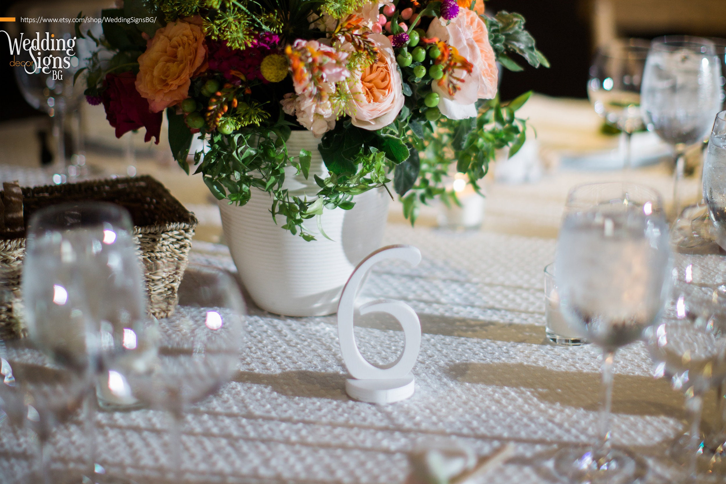 Painted Wood Table Numbers, Rustic Wedding Reception Decor - Etsy