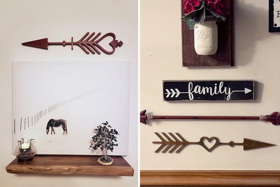 Arrow Wood Sign, Arrow Wall Decor, Wood Arrow Signs, Heart Arrows, 33 ...