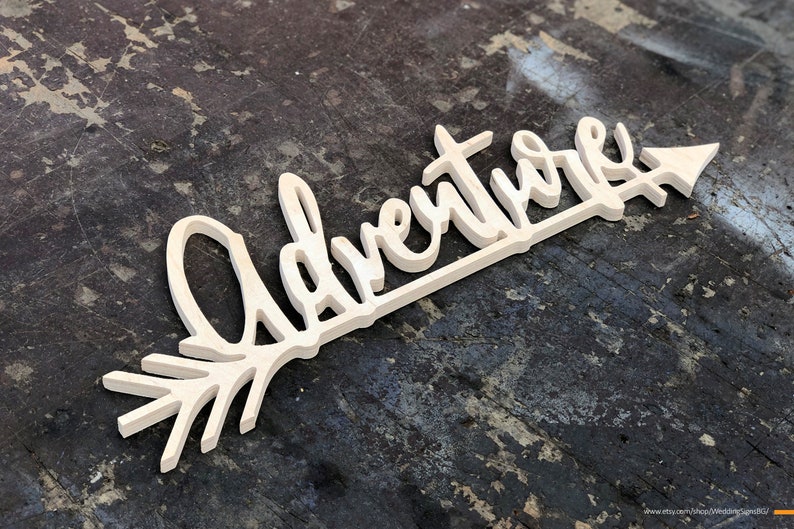 Wood Arrow Sign Adventure, Wall Art Arrow, Home Décor, Arrow Sign 20 ...