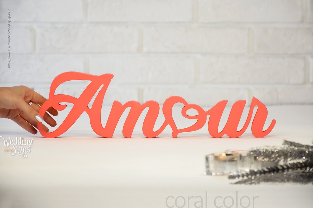 Heart Love Sign, Amour Standing Letters, Wedding Cutout, Housewarming ...