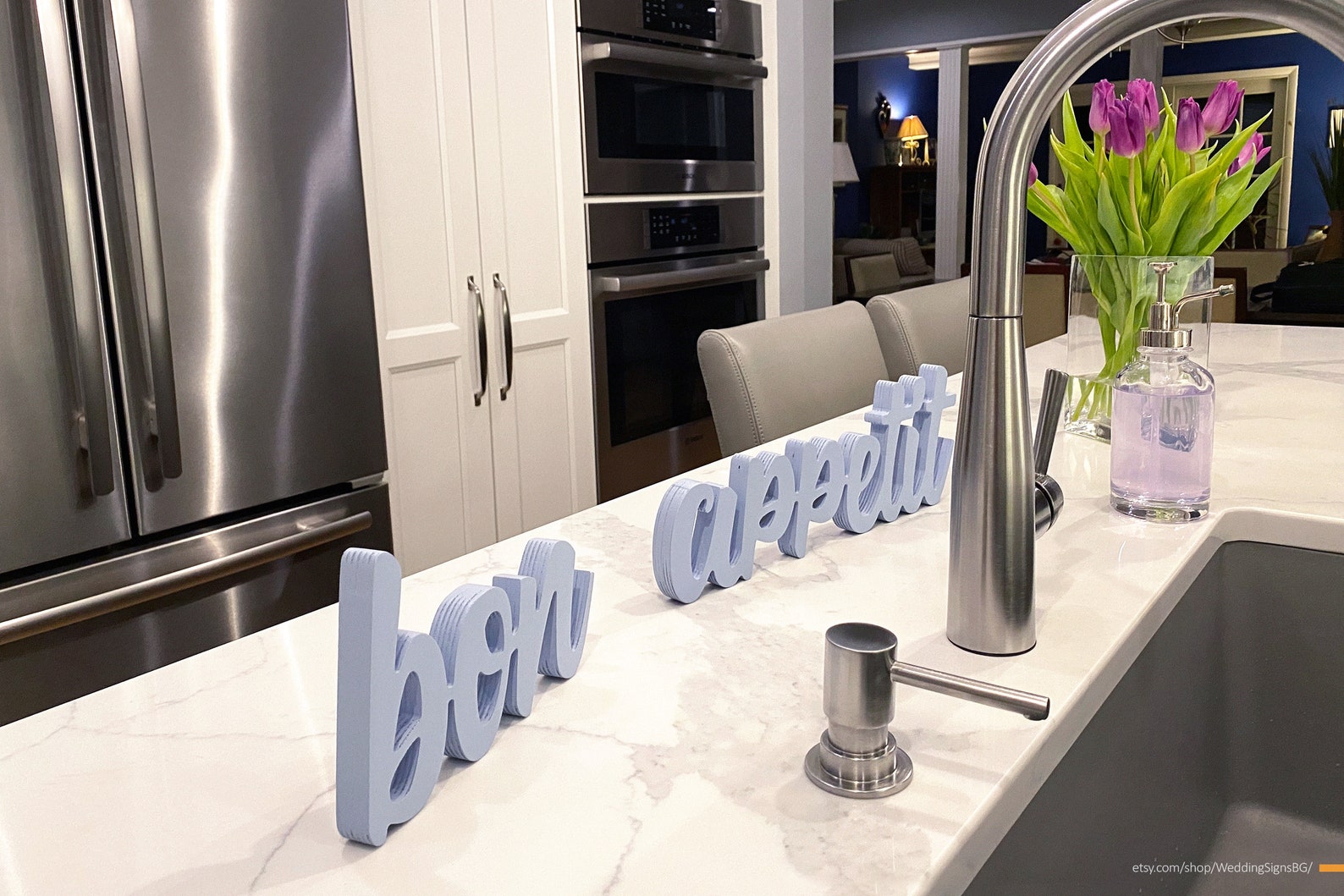 Kitchen Decor Bon Appetit, Kitchen Wood Sign for Countertops, Kitchen ...