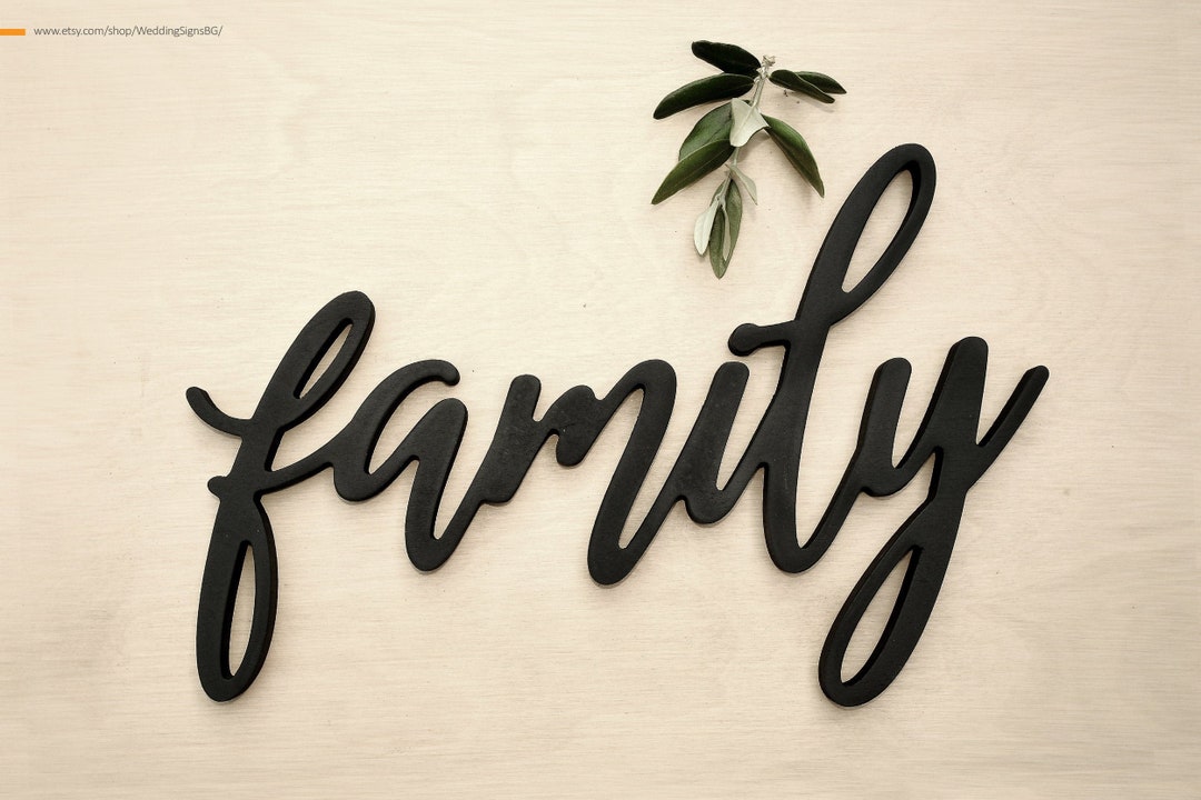 Family Wood Cut Out Sign, Wood Sign Family, Family Wall Decor, Dining ...