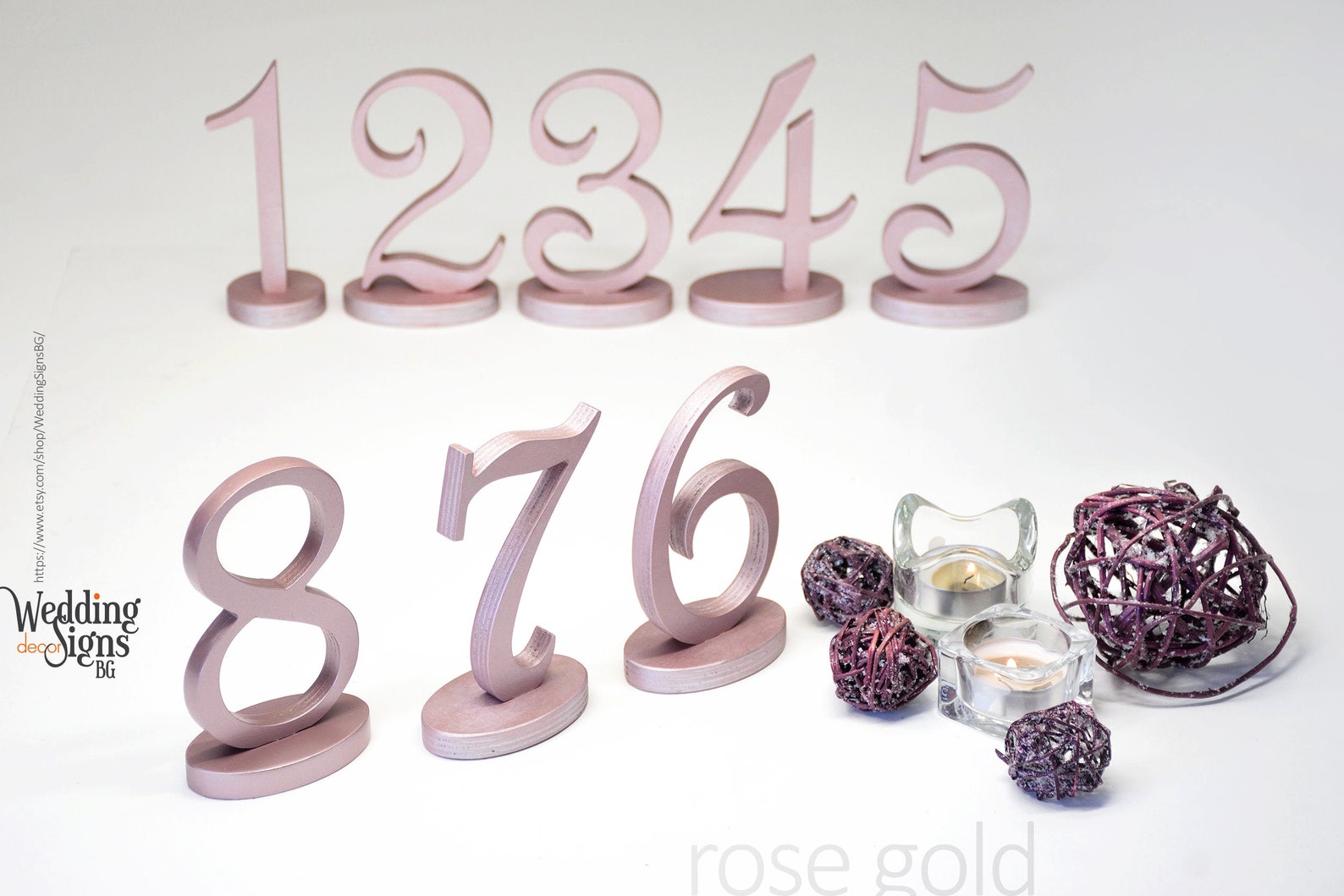 Self Standing Table Numbers Wedding Reception Numbers Gold - Etsy