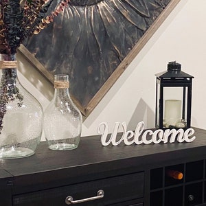 Large Self-standing Welcome Sign | Wooden Welcome Sign | Entrance Room ...