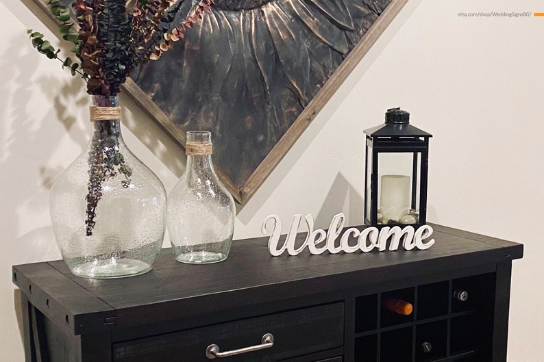 Large Self-standing Welcome Sign | Wooden Welcome Sign | Entrance Room ...