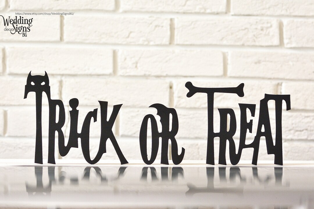Trick-or-treat Sign, Halloween Decor, Halloween Signs, Halloween Signs ...