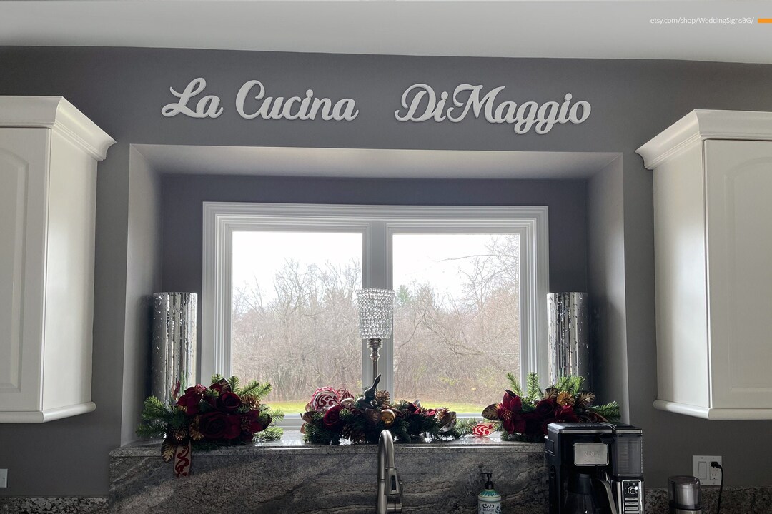 La Cucina Name Sign, La Cucina Kitchen Sign, Italian Kitchen Signs ...
