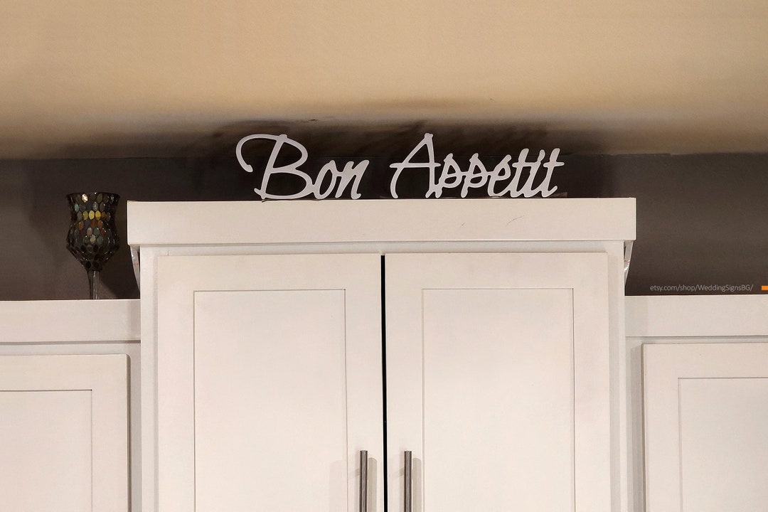 Bon Appetit Sign, Kitchen Wood Sign, Stand Alone Sign, Restaurant Decor ...