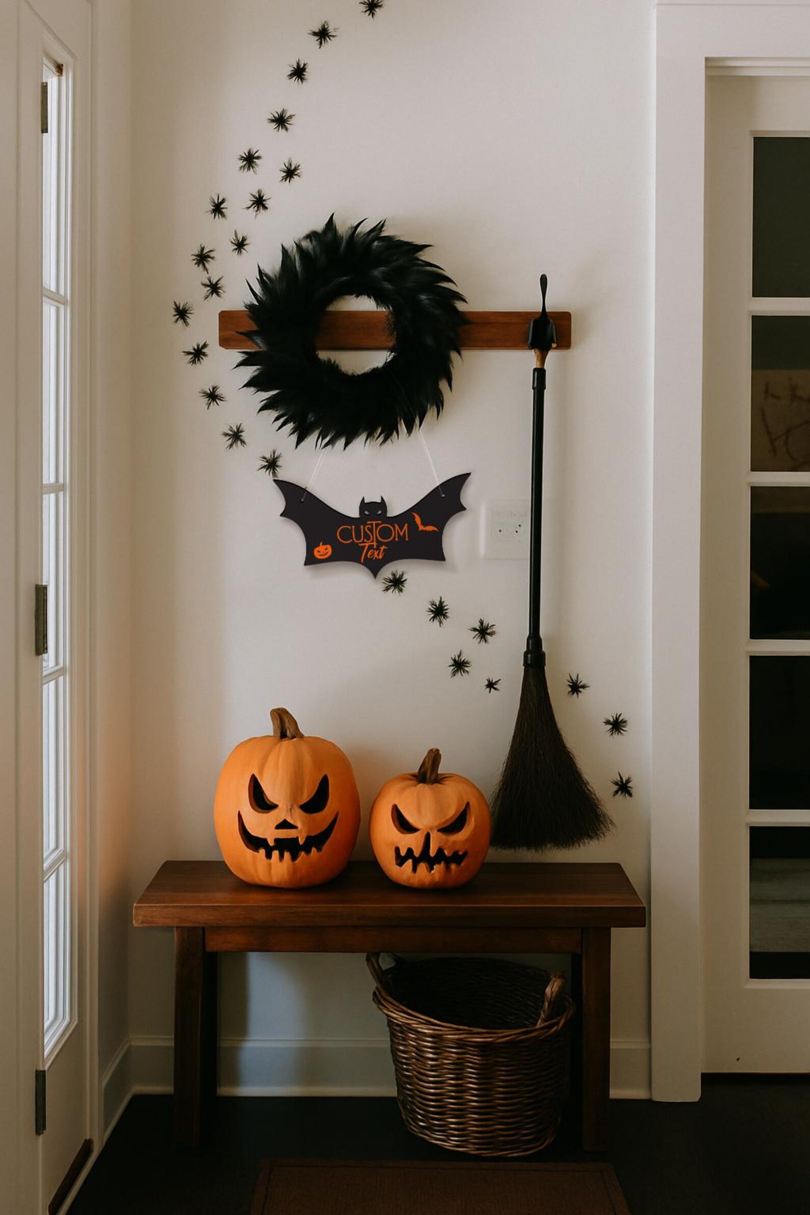 Bat Sign | Halloween Decor | Custom Wood Sign | Halloween Party ...