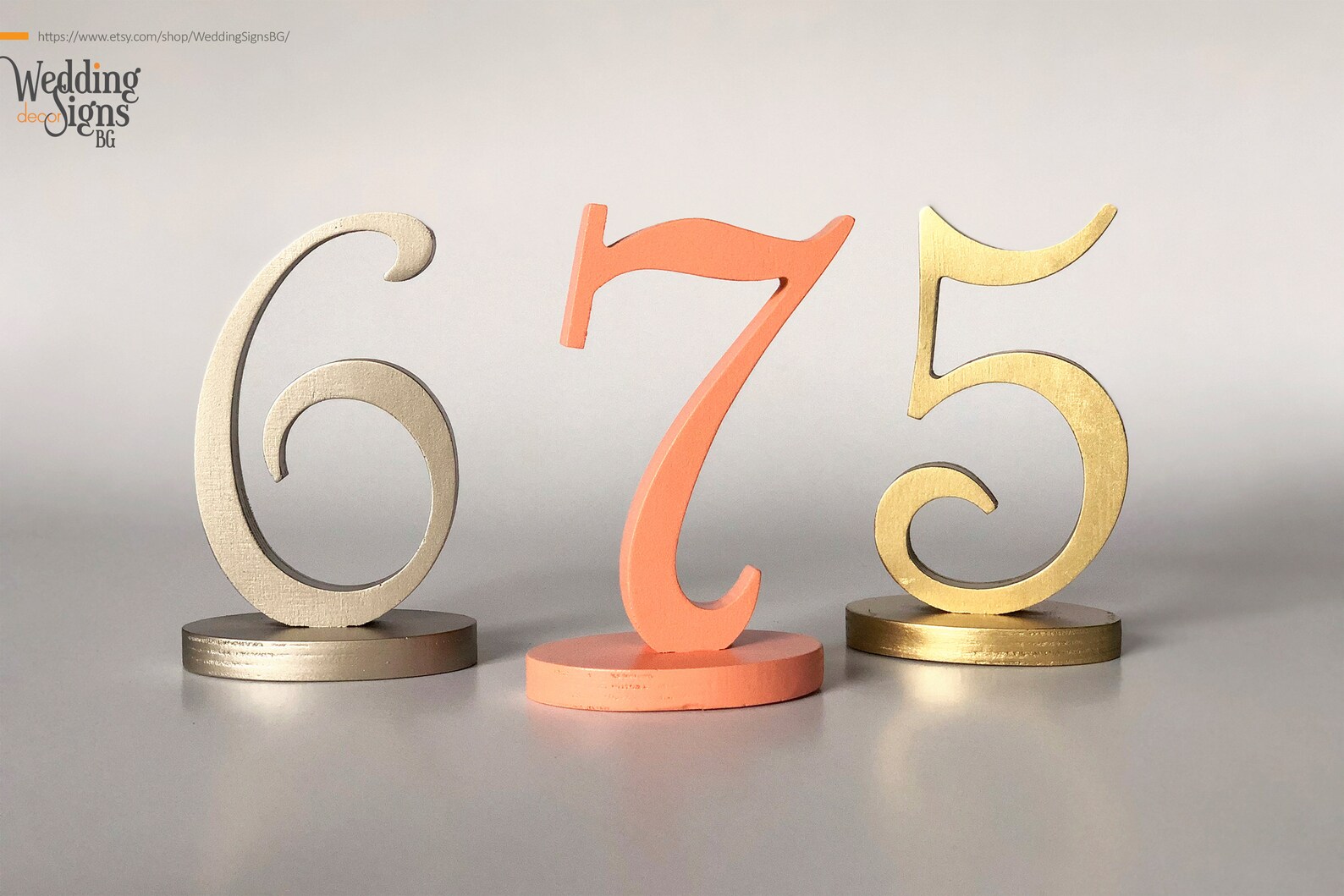 Self Standing Table Numbers Wedding Reception Numbers Gold - Etsy