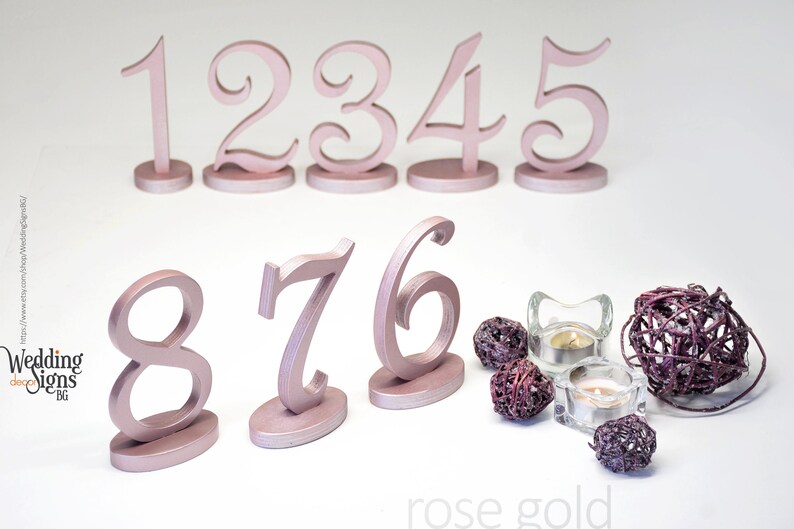 Gold Table Numbers Wedding Table Numbers Wood Numbers 7 | Etsy