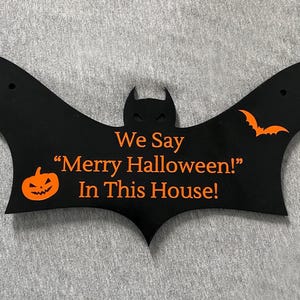 Bat Sign | Halloween Decor | Custom Wood Sign | Halloween Party ...