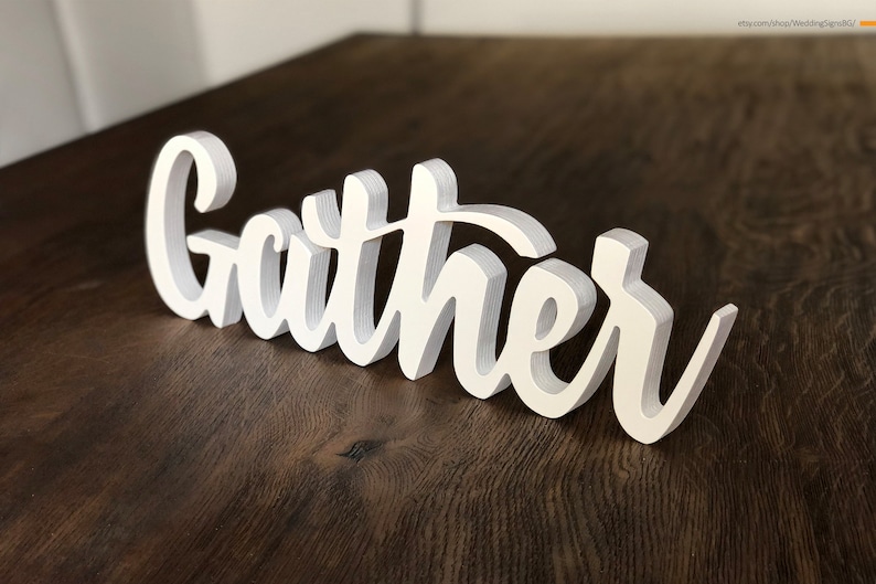 Gather Sign Gather Freestanding Sign Gather Wood Letters - Etsy