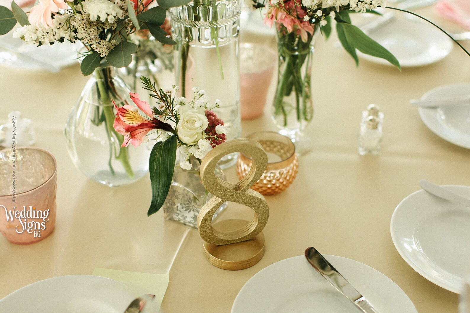 Gold Glitter Numbers Sparkling Glitter Wedding Numbers | Etsy