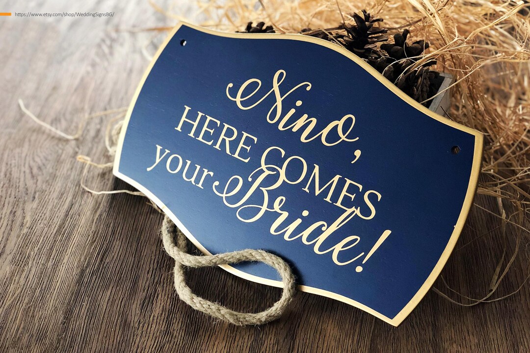 Personalized Wedding Sign, "here Comes the Bride", Painted Plywood - Etsy