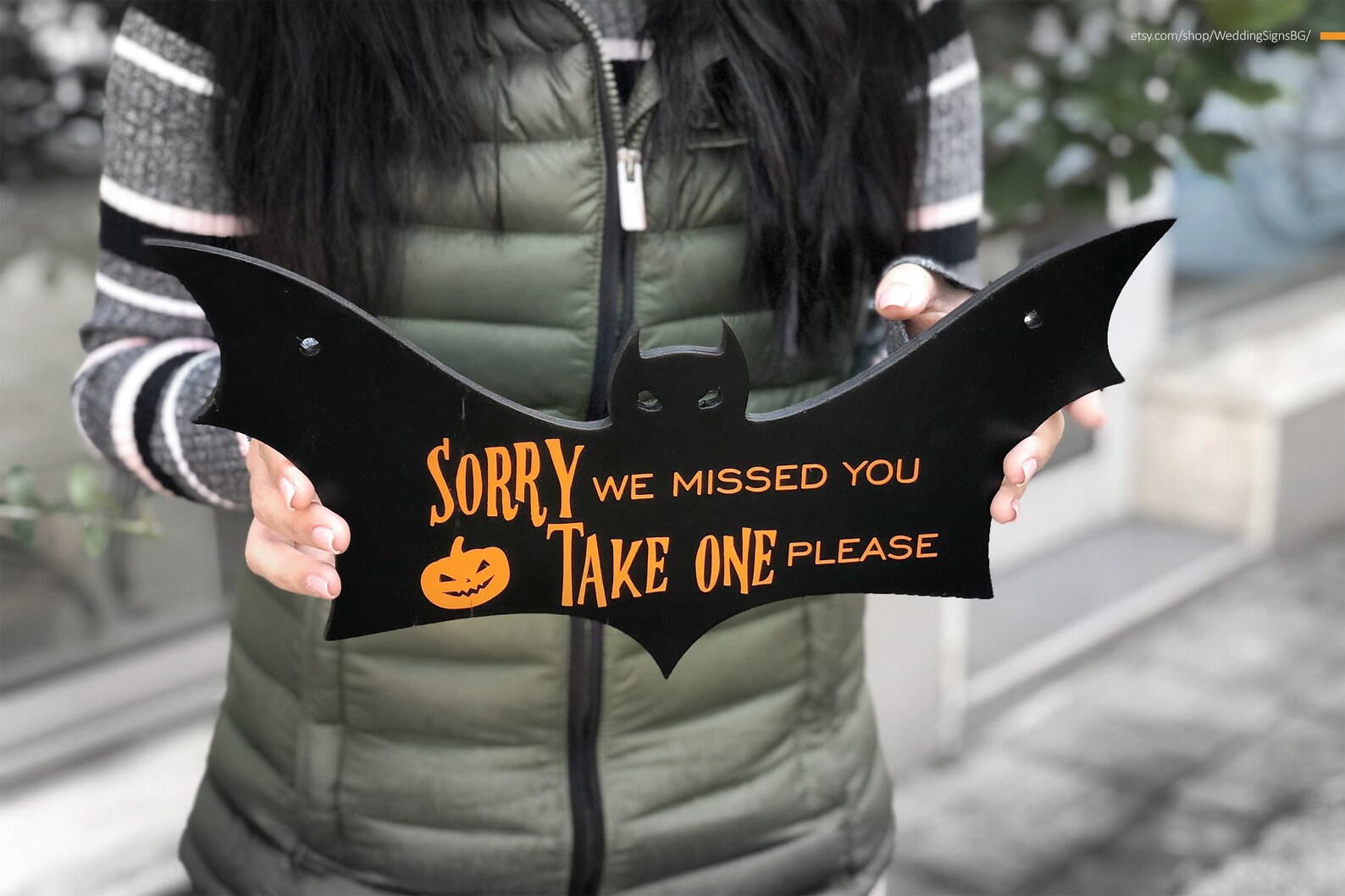 Bat Sign Halloween Decor Custom Wood Sign Halloween - Etsy