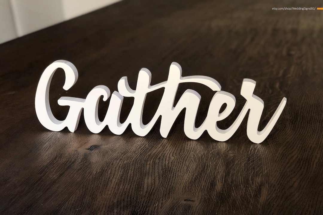 Gather Sign, Gather Wood Sign, Gather Wood Cutout, Dining Room Signs ...