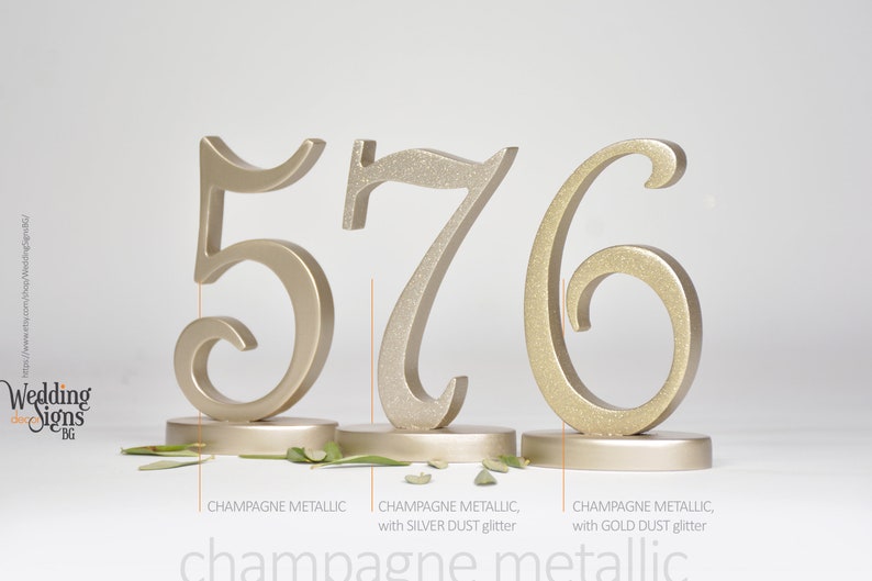 Gold Glitter Numbers Sparkling Glitter Wedding Numbers | Etsy