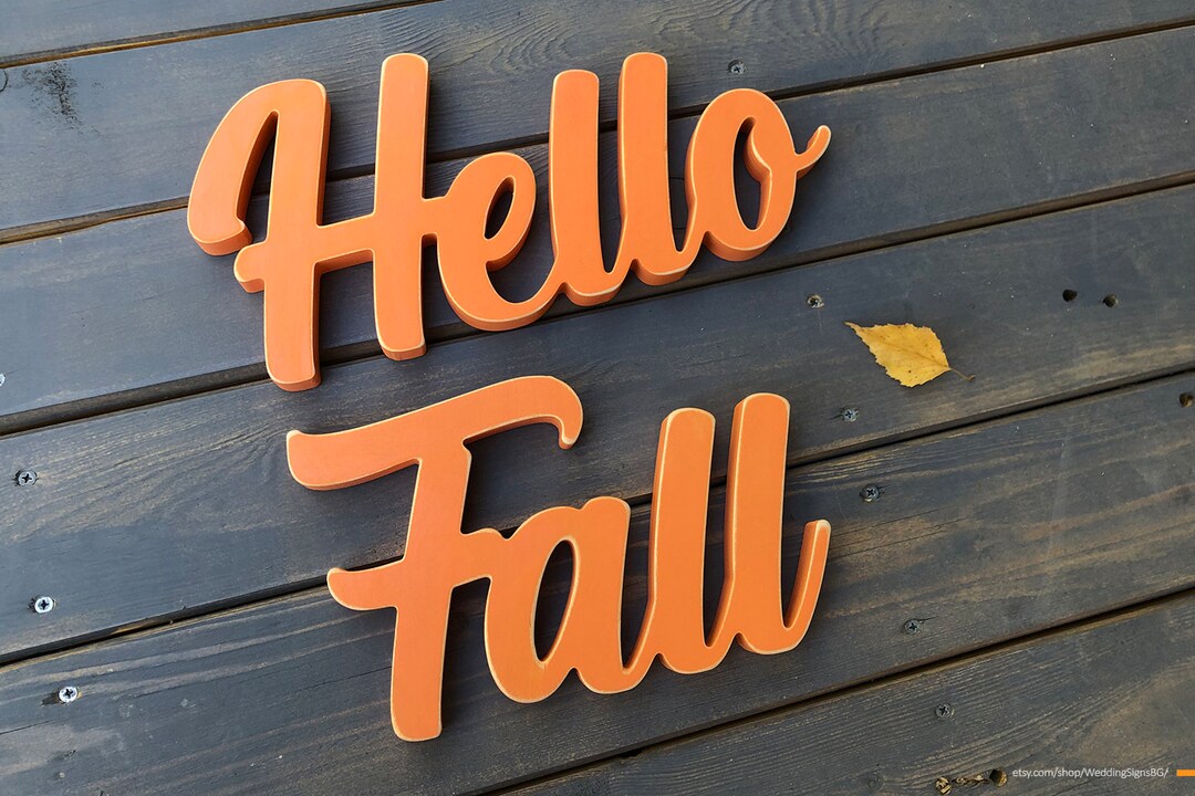 Hello Fall Stand Alone Sign, Wood Freestanding Letters, Autumn Decor ...