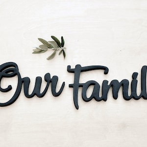Wooden Wall Sign 'our Family', Family Wall Art, Our Family Wall Decor ...