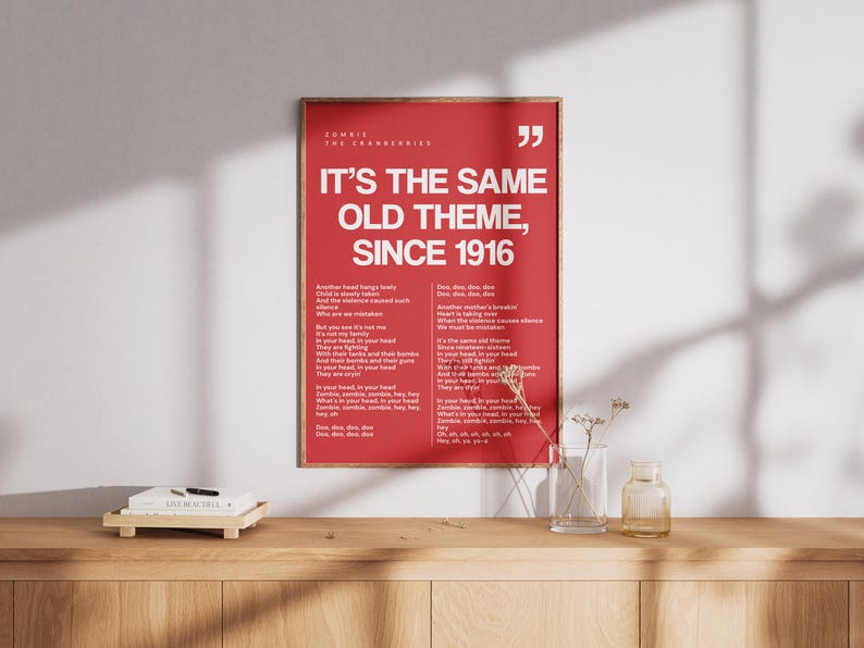 Custom Song Lyric Poster - Choose Your Quote Artwork - Personalised ...