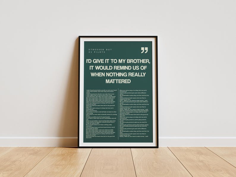 Custom Song Lyric Poster - Choose Your Quote Artwork - Personalised ...