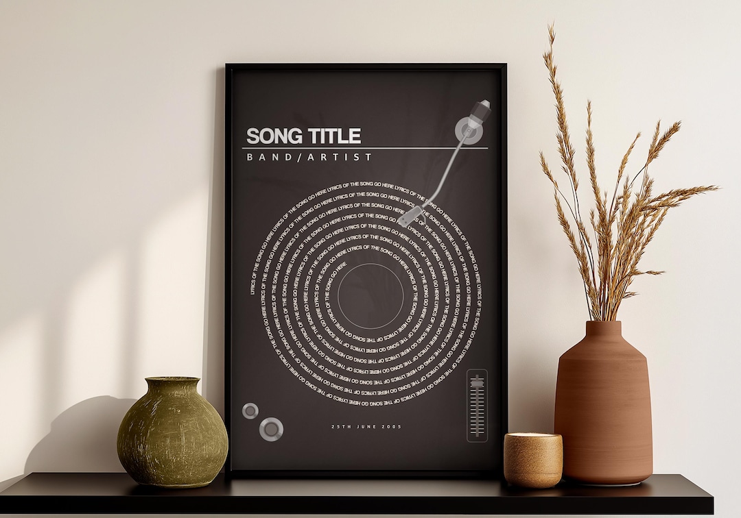 Custom Vinyl Lyrics Print - Choose Your Song Artwork - Personalised ...