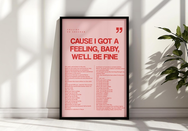 Custom Song Lyric Poster - Choose Your Quote Artwork - Personalised ...