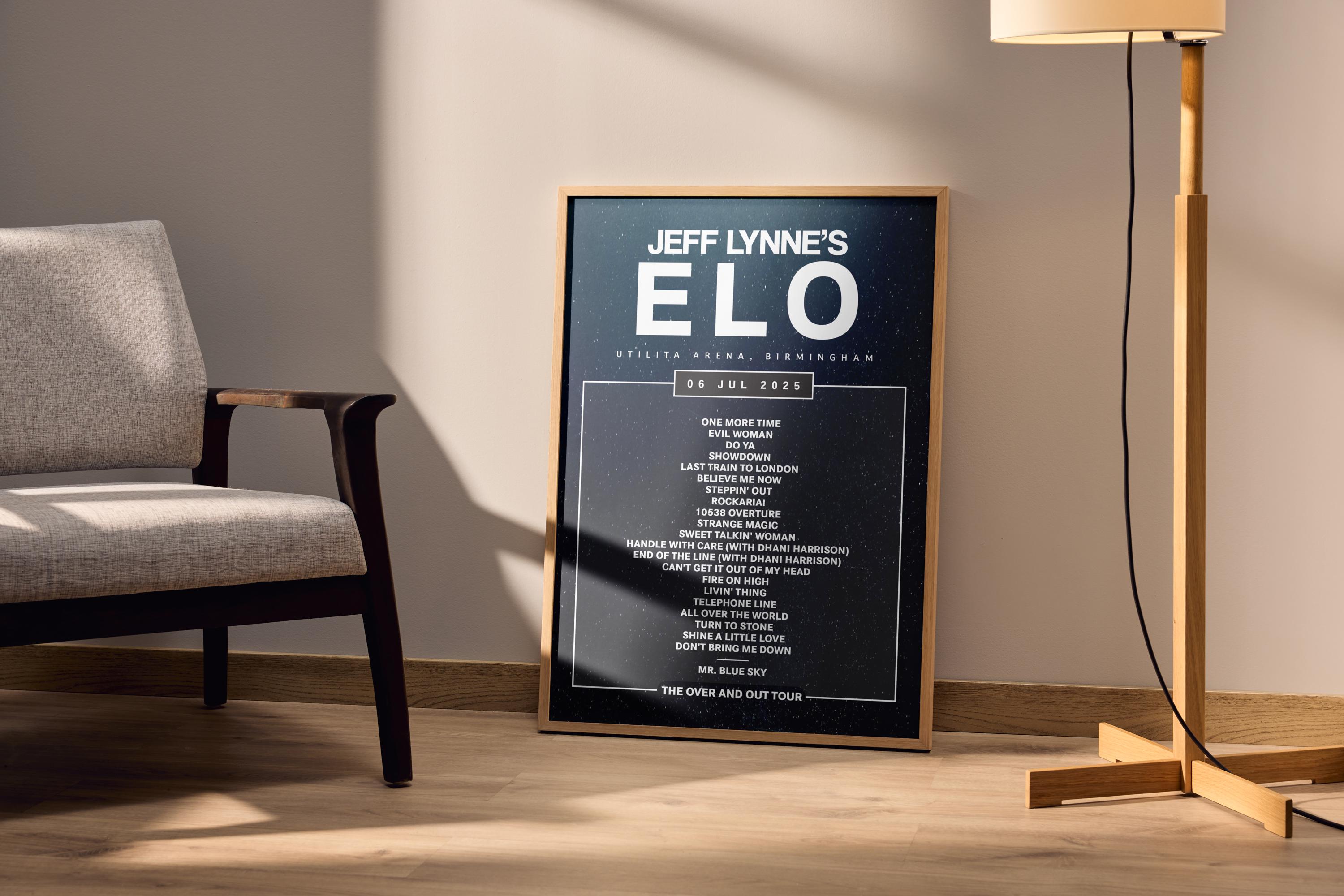Jeff Lynne's ELO 2025 the Over and Out Tour Setlist Poster Print – Live ...