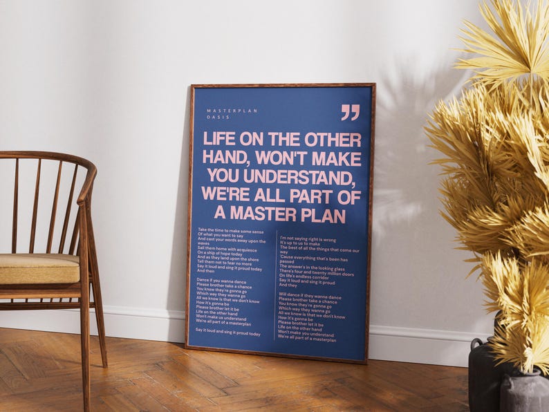 Custom Song Lyric Poster - Choose Your Quote Artwork - Personalised ...