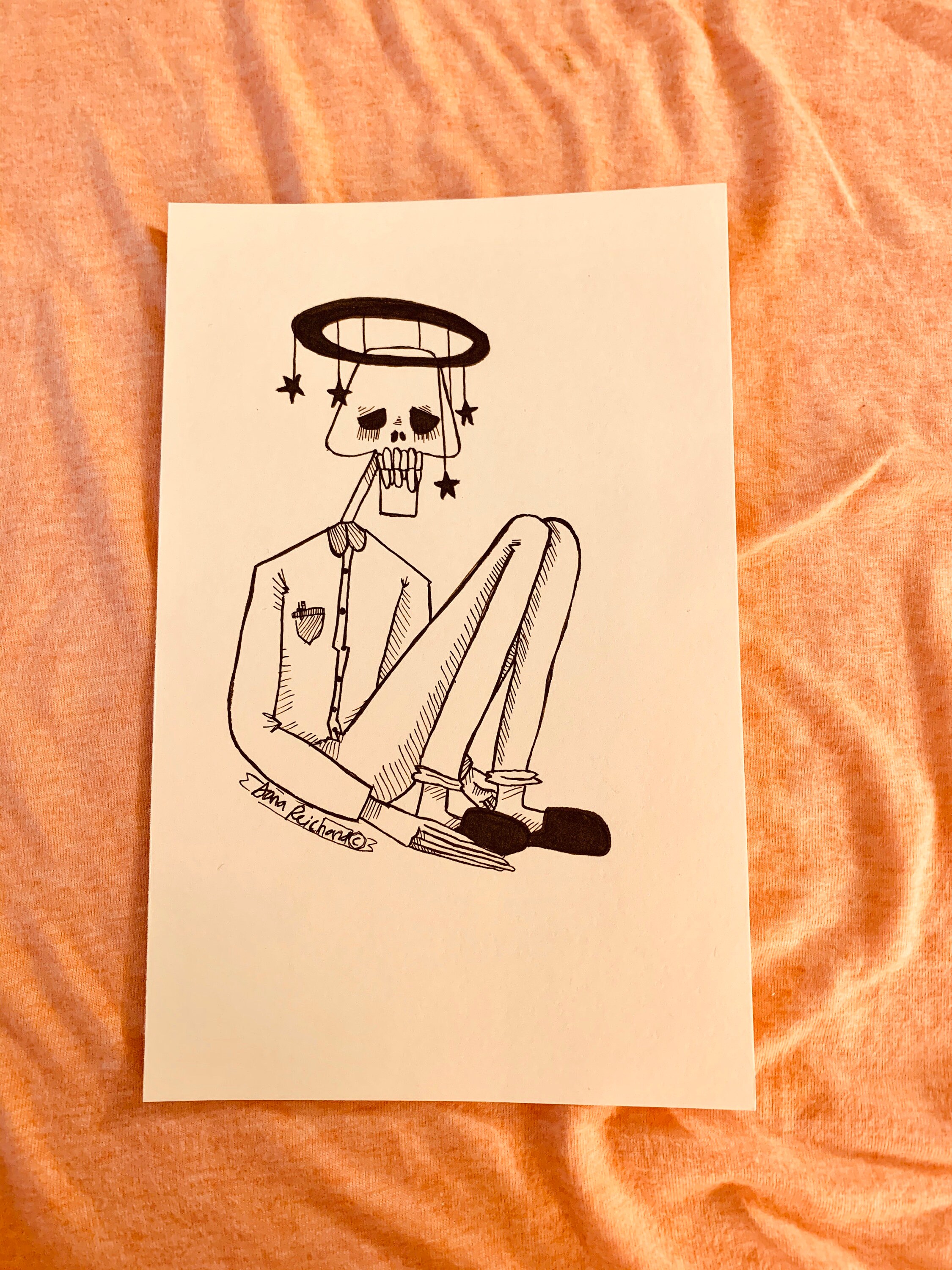 Good Night Original Skeleton Illustration - Etsy UK