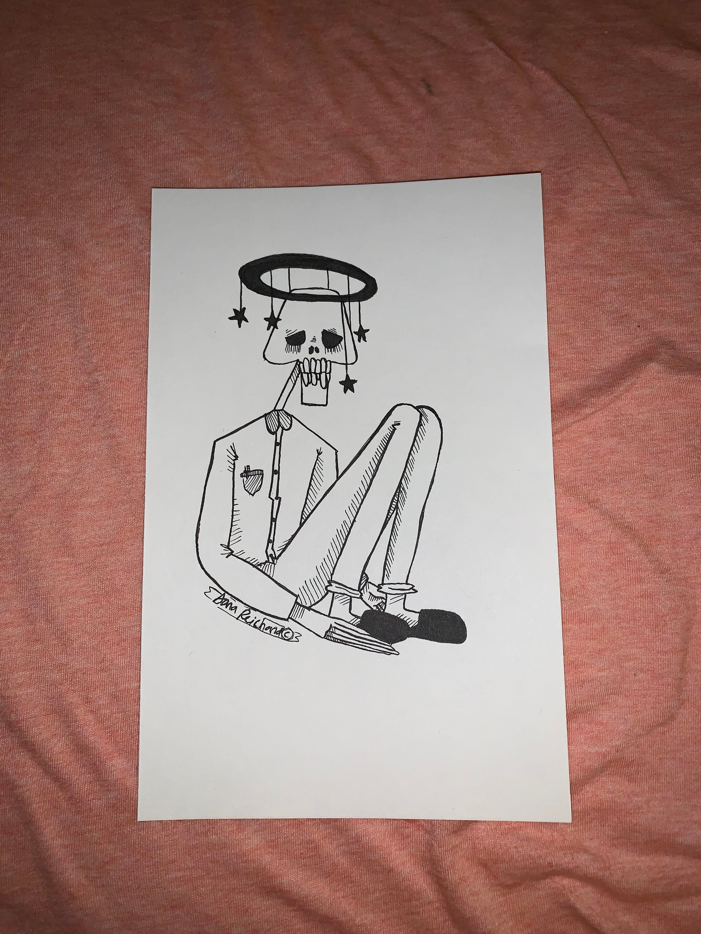 Good Night | Original Skeleton Illustration - Etsy UK