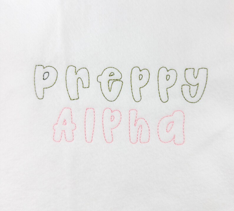 Preppy Alpha Bean Stitch Applique Font: Native BX Embroidery (digital ...
