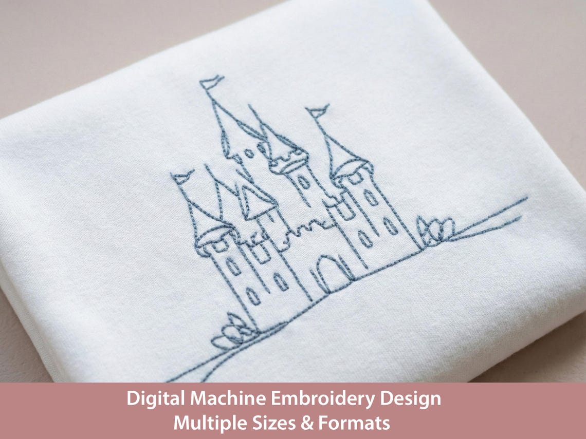 Magic Kingdom Castle Embroidery Design: Fairy Tale Bean Stitch (digital ...